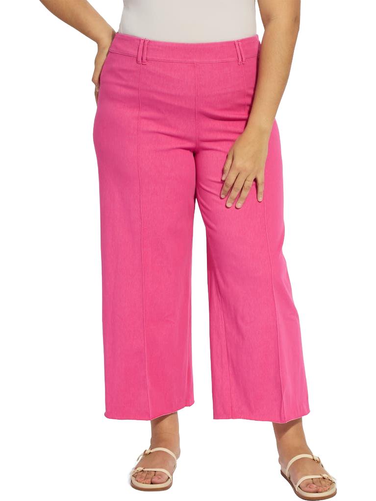 LYSSÉ Erin Pintuck Pleat Wide Leg Jeans